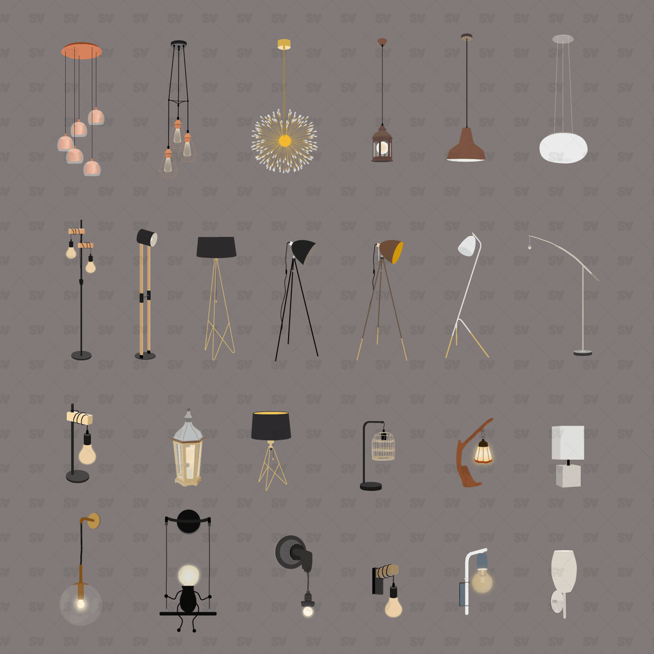 Vector Lamps: 25 Illustrated Modern Designs – Studio Alternativi