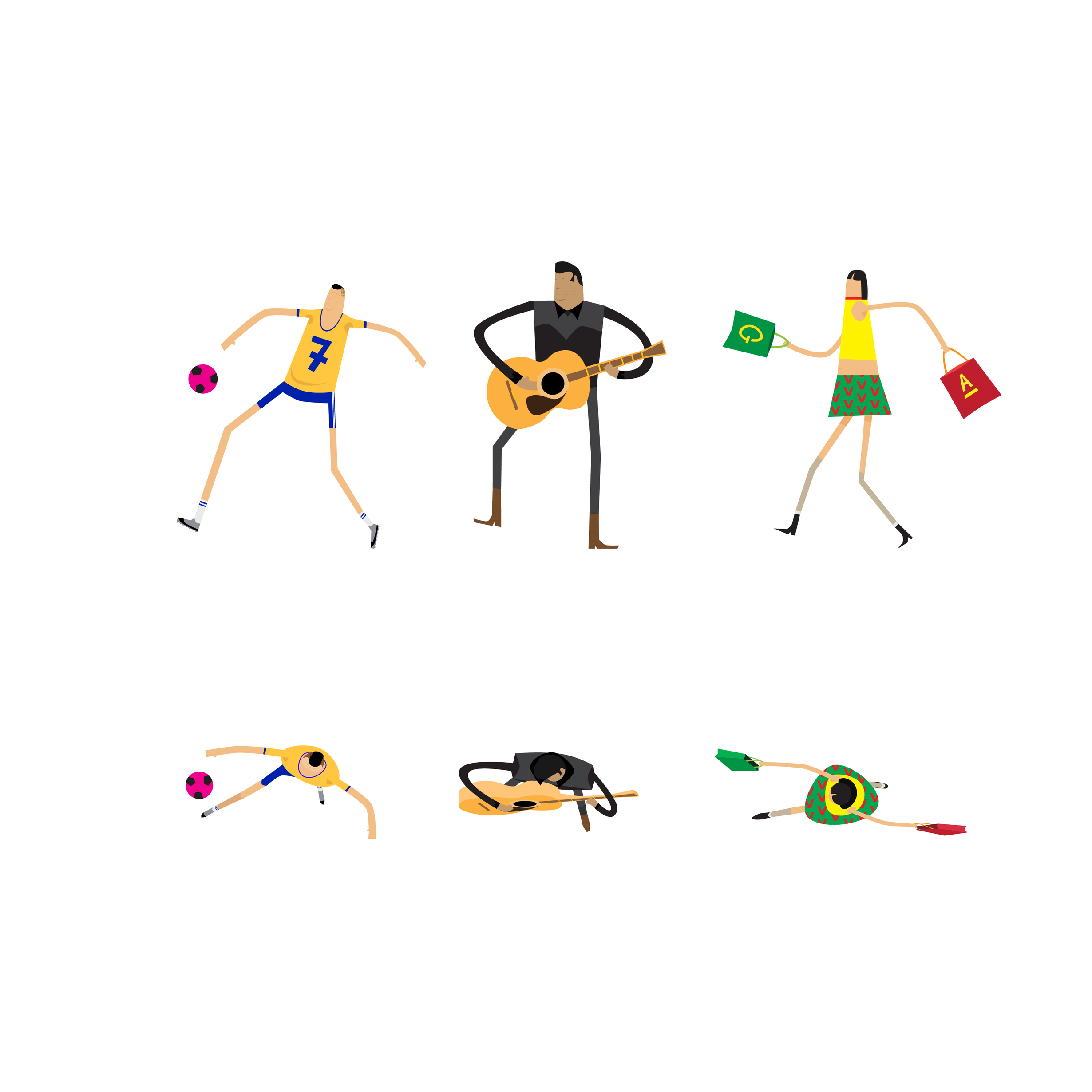 50 Colorful Characters Set Vectors – Studio Alternativi