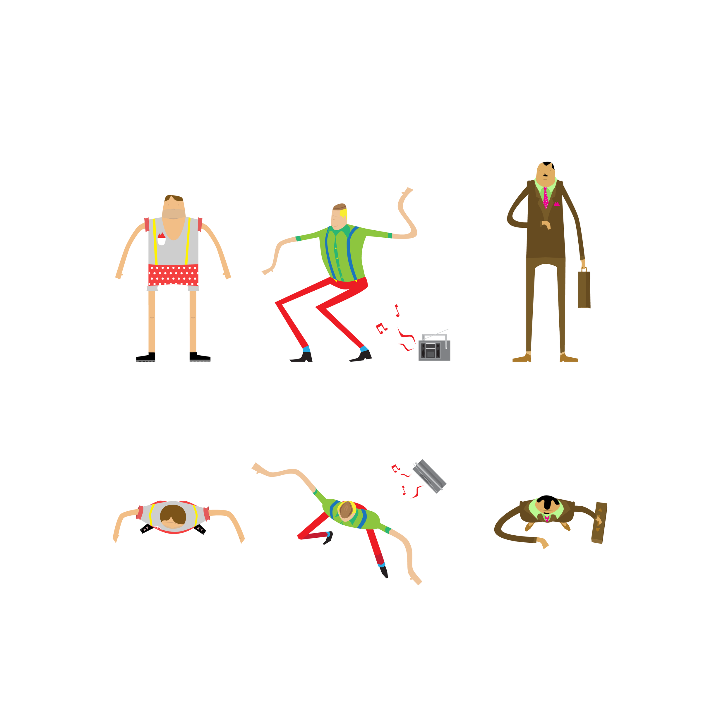 50 Colorful Characters Set Vectors – Studio Alternativi