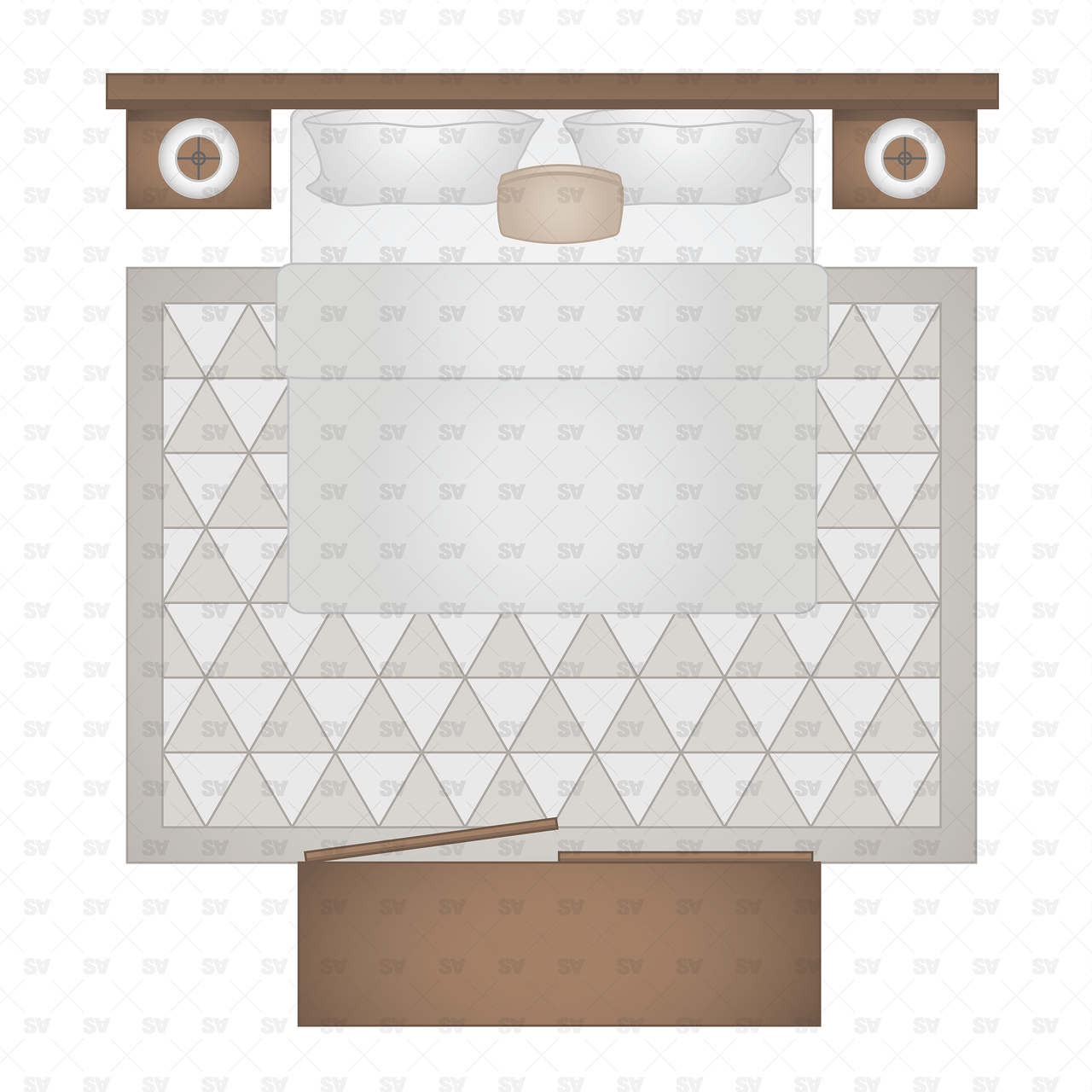 Vector Bedroom Top View Furniture | Architecture Blocks | Studio ...