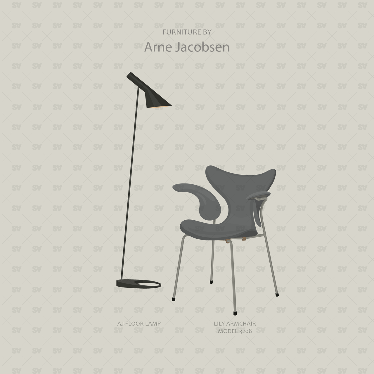Arne Jacobsen Furniture Set - 10 PC Pack – Studio Alternativi
