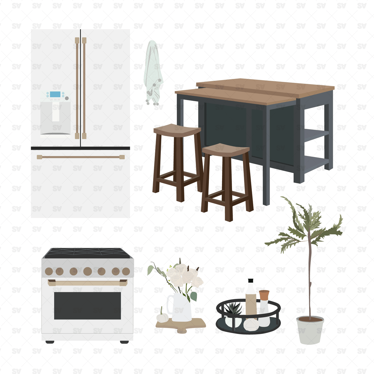 Vector Kitchen Furniture Pack - 31 Pieces – Studio Alternativi