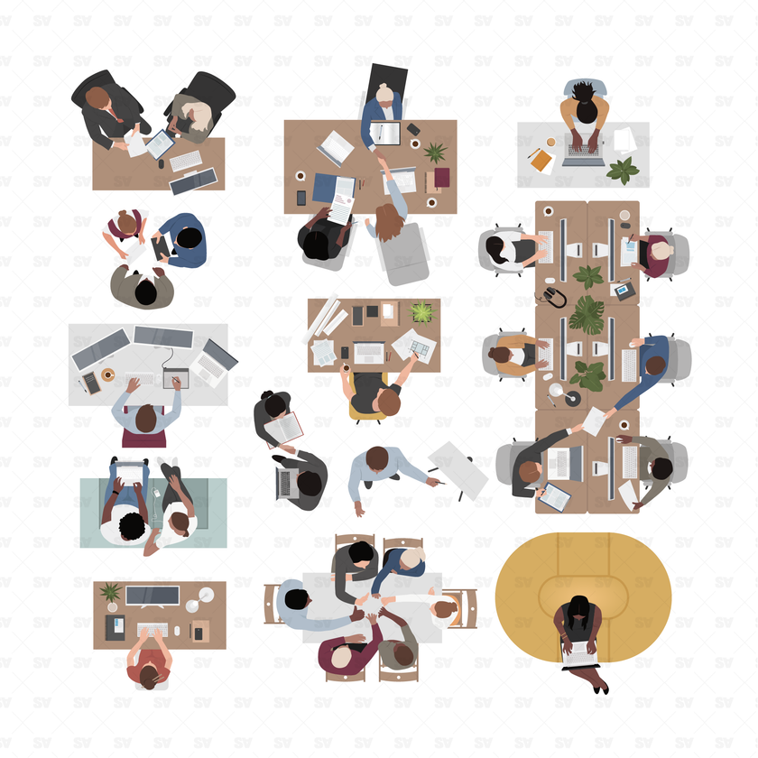 Vector, PNG Office People in Top View Set – Studio Alternativi
