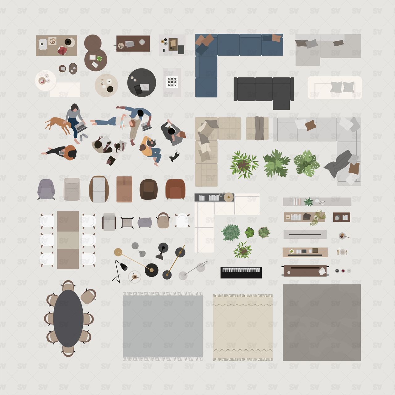 Vector, PNG Living Room Furniture in Top View – Studio Alternativi