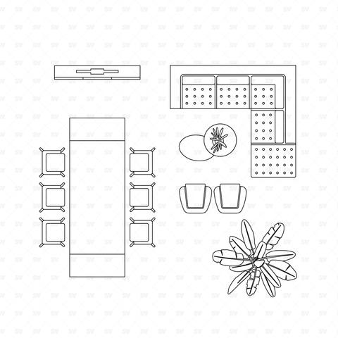 Home Furniture CAD & Vector Pack - Top View – Studio Alternativi