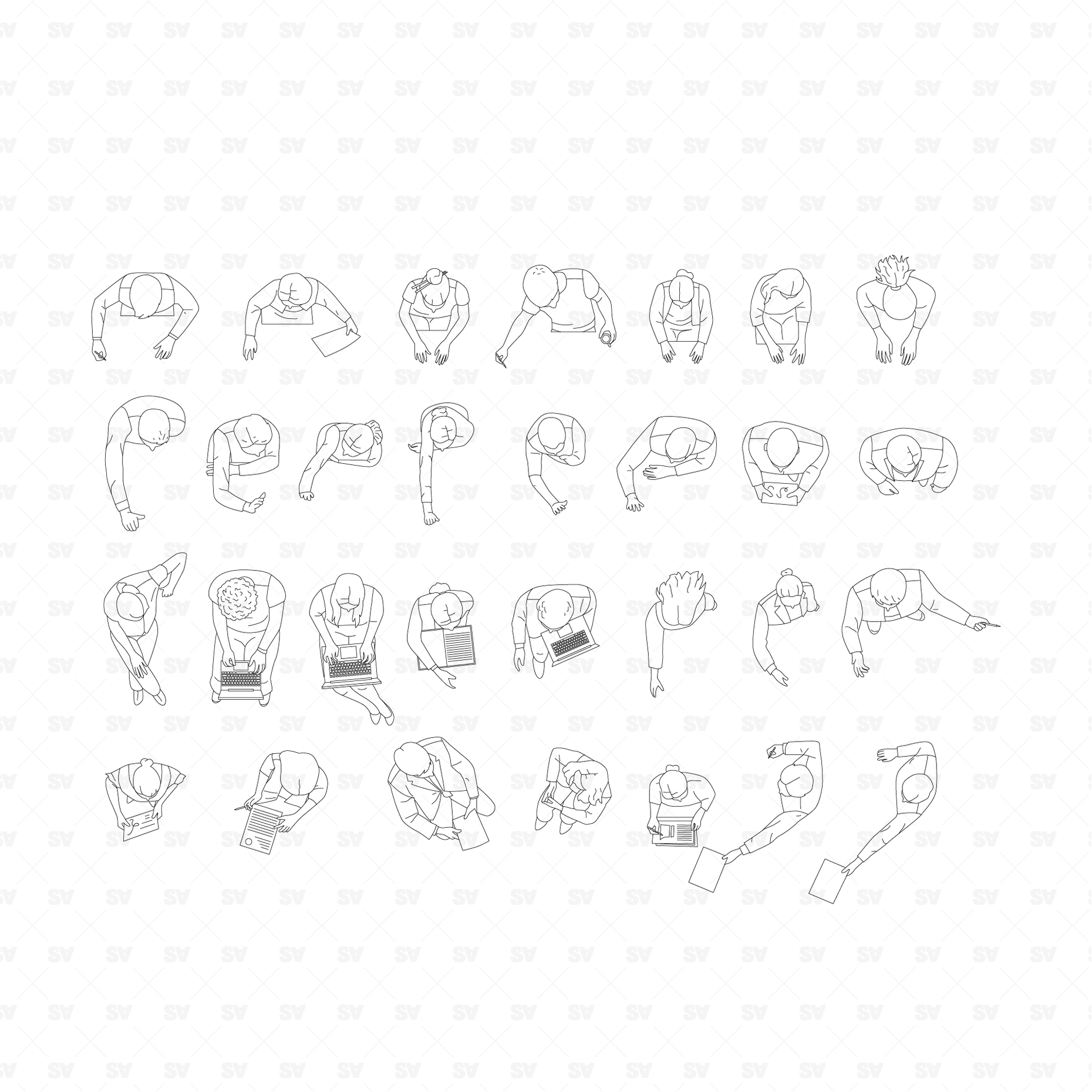 CAD & Vector Office Life (Top view) – Studio Alternativi