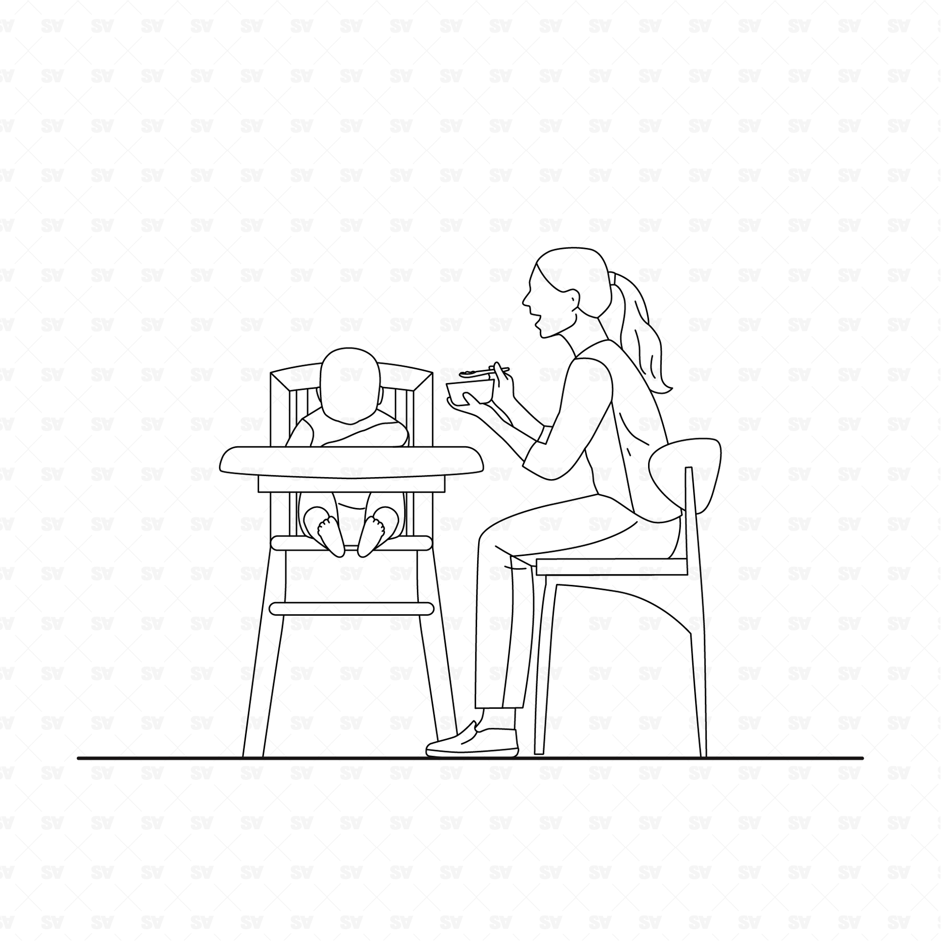 CAD & Vector People Eating Illustrations – Studio Alternativi