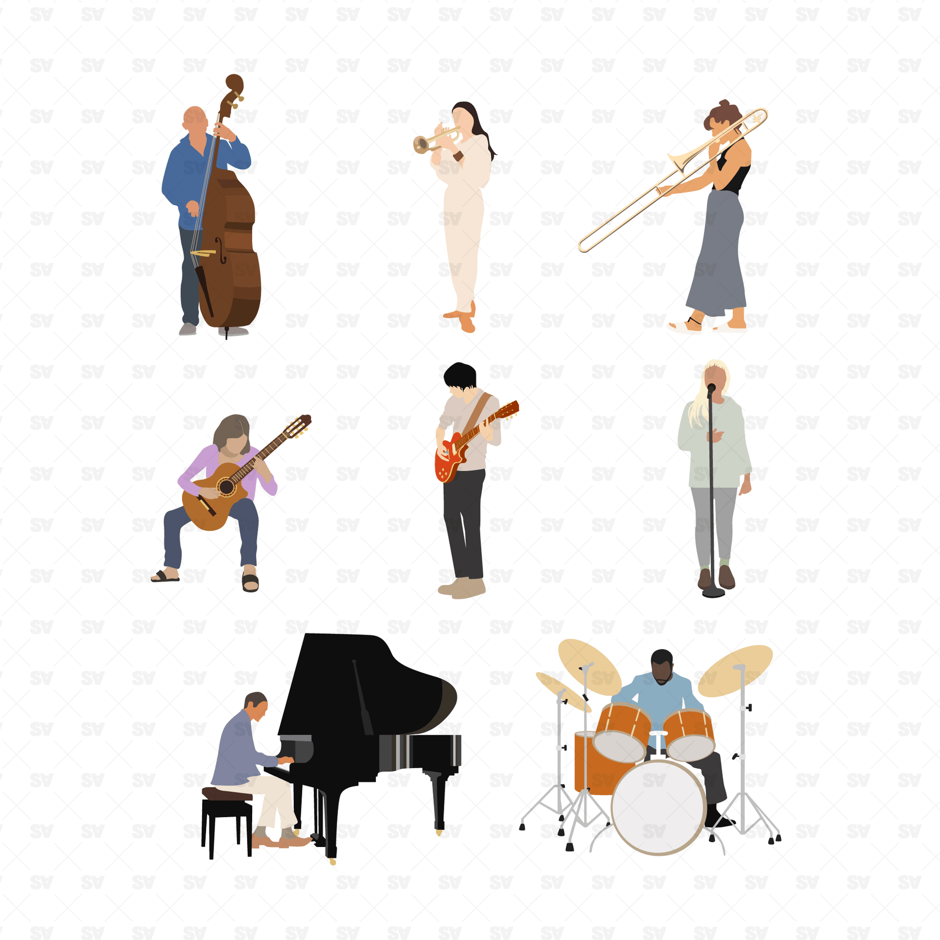 People Playing Music Vector Set - Not Just Scale – Studio Alternativi