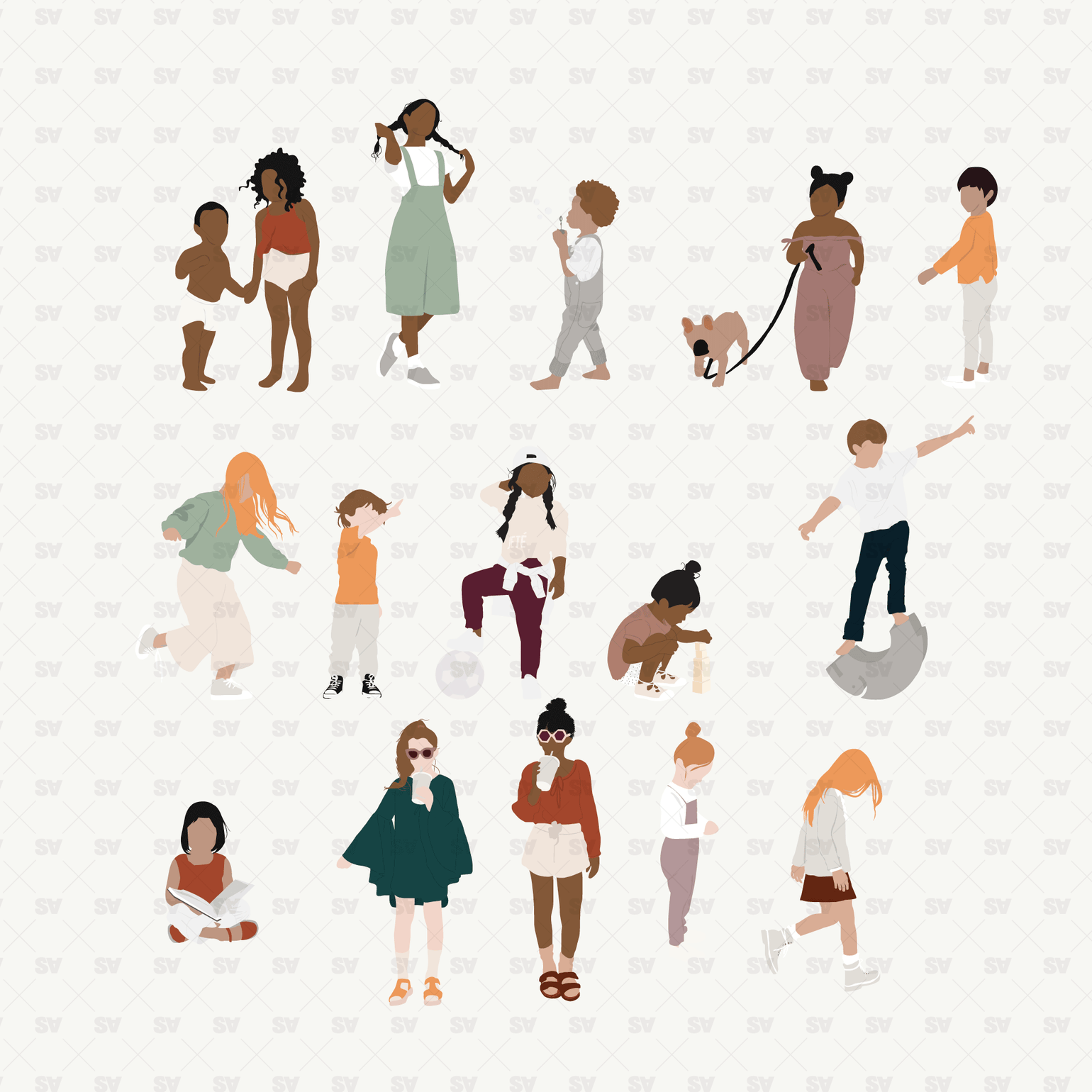 Flat vector children | AI PNG | Architecture | Studio Alternativi ...