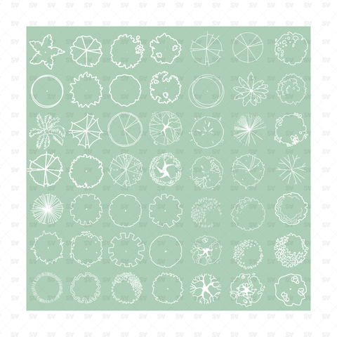 Vector Trees Plan View — 49 Tree Pack – Studio Alternativi