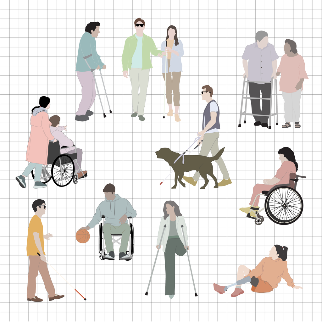 Disabled People | CAD Vector AI PNG | Studio Alternativi