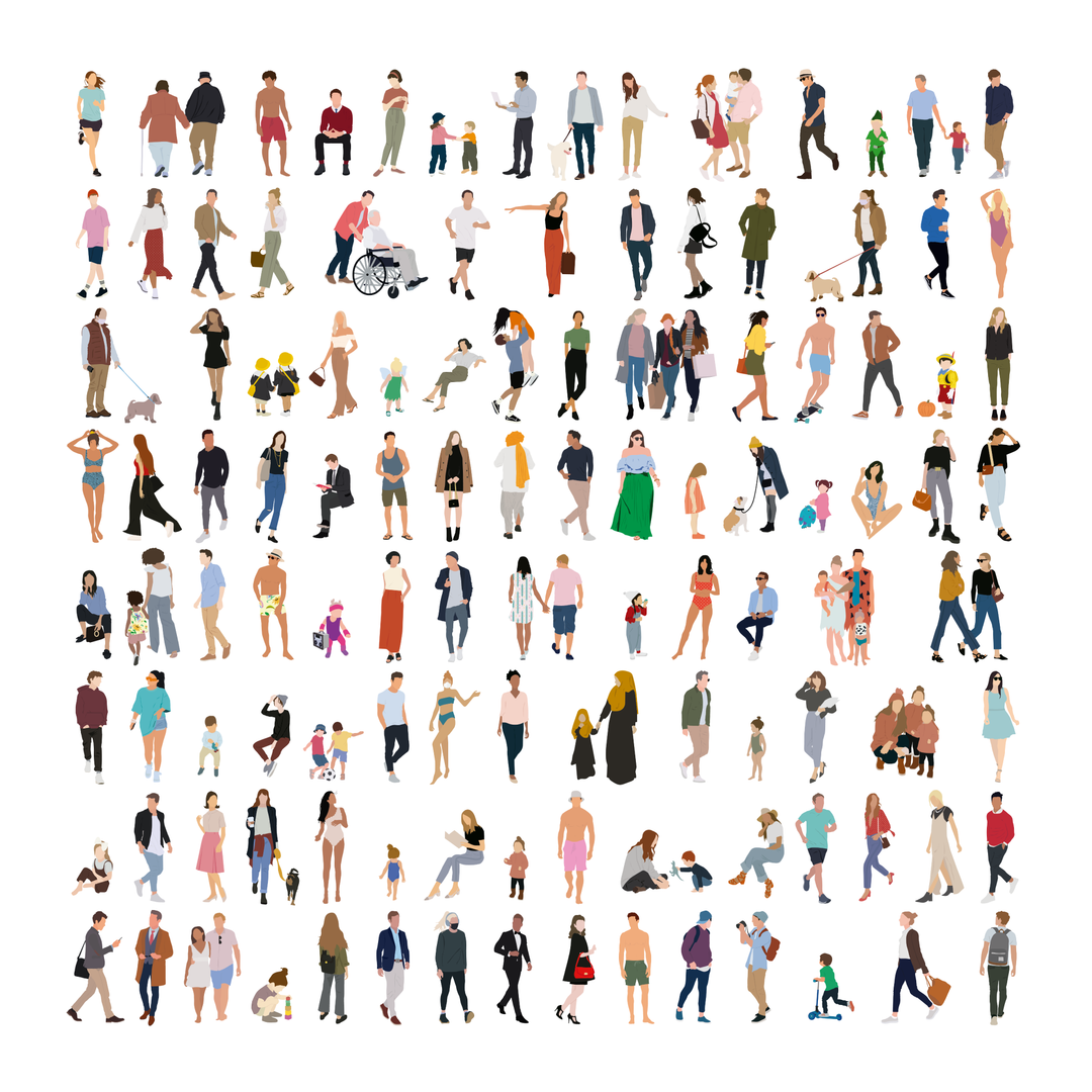Cad and Vector People for Architecture | DWG AI PNG | 120 Figures ...