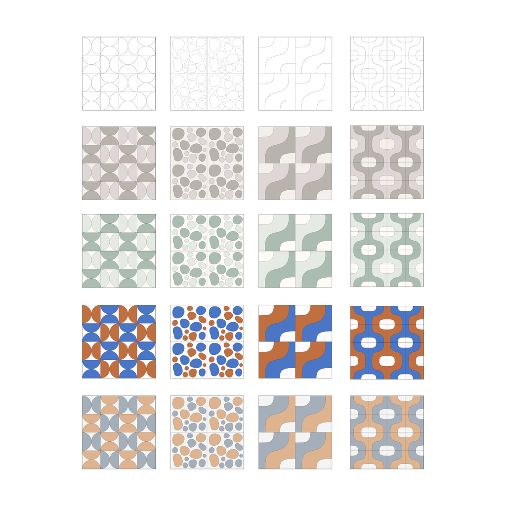 Illustrator Pattern Library - Modern cement tiles | 40 patterns ...
