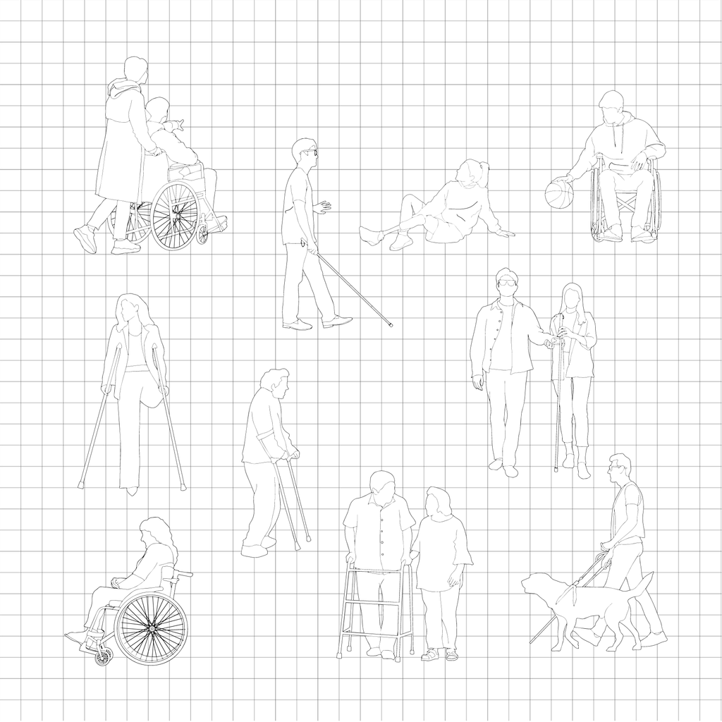 Disabled People | CAD Vector AI PNG | Studio Alternativi