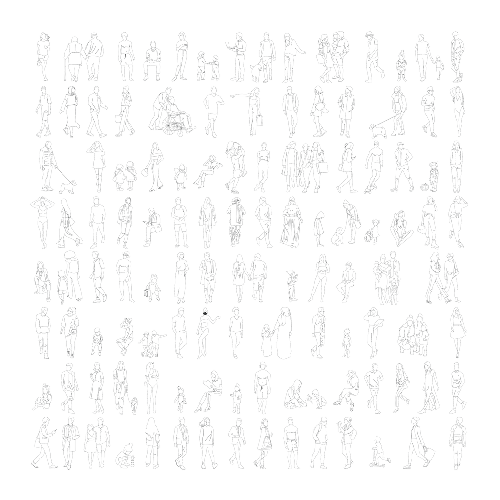 Cad and Vector People for Architecture | DWG AI PNG | 120 Figures ...