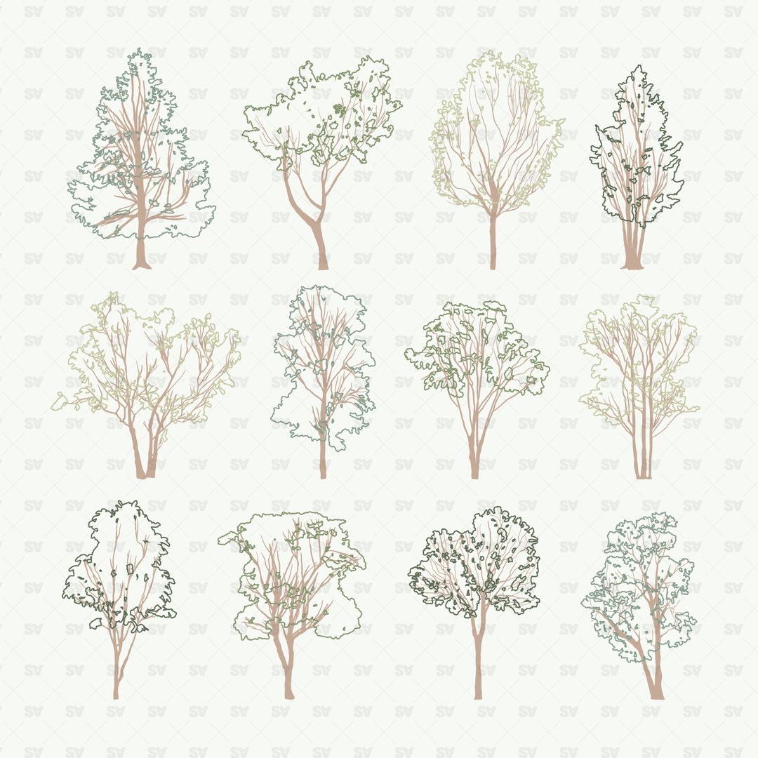 Vector Trees Vol. 1: 12 Architectural Figures – Studio Alternativi