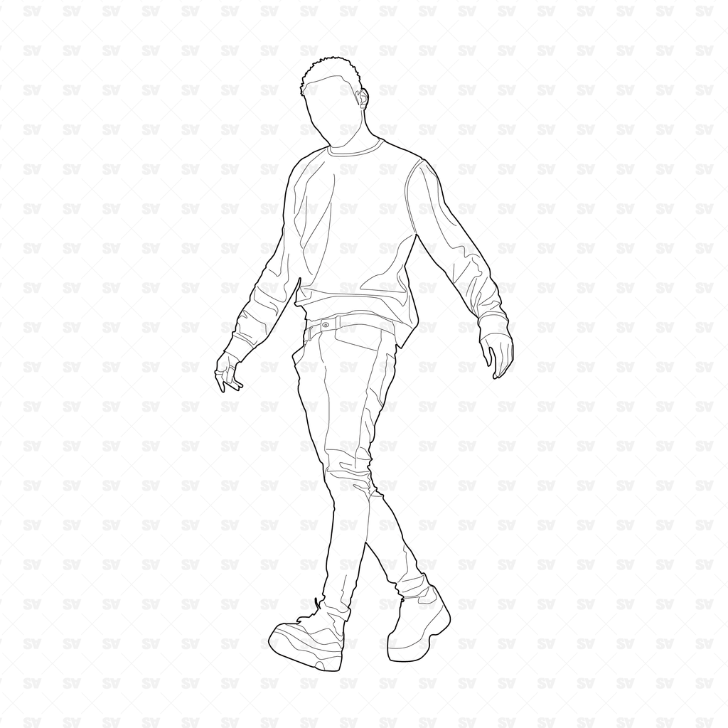 Drawing Of A Person Walking