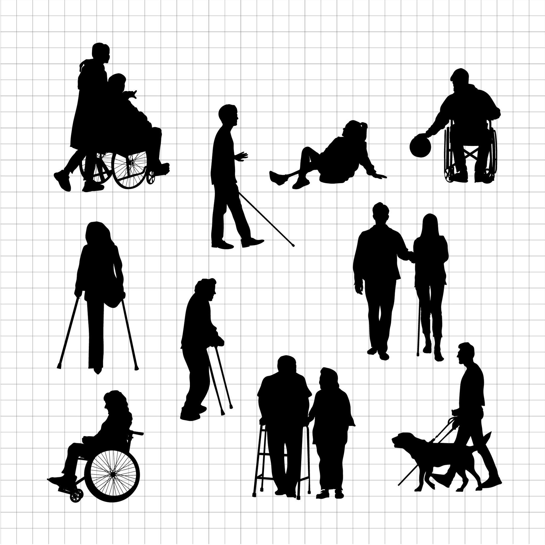 Disabled People | CAD Vector AI PNG | Studio Alternativi