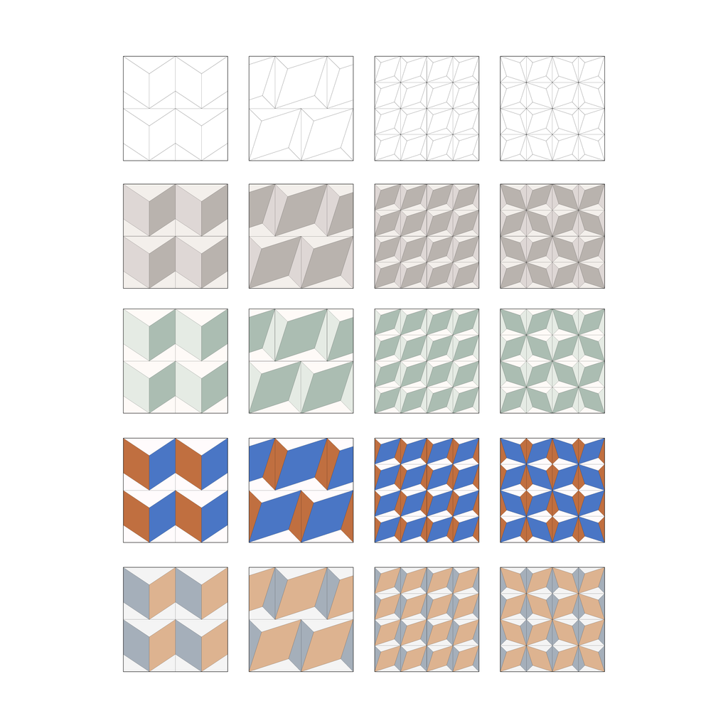 Illustrator Pattern Library - Geometric cement tiles | 40 patterns ...