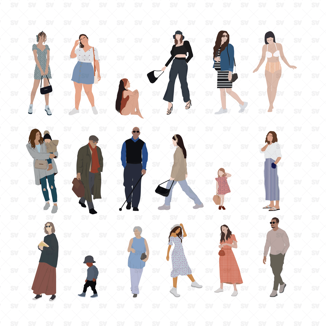 Mixed Human Scales - 18 Vector Illustrations – Studio Alternativi