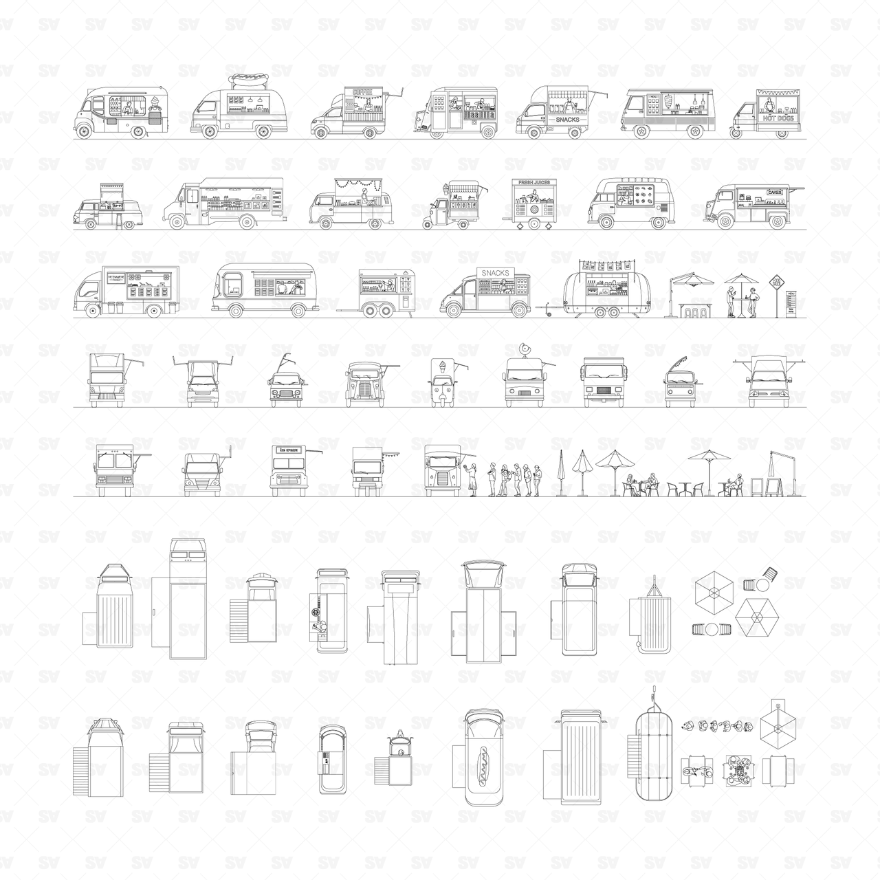 CAD & Vector Food Trucks Mega-Pack | Studio Alternativi