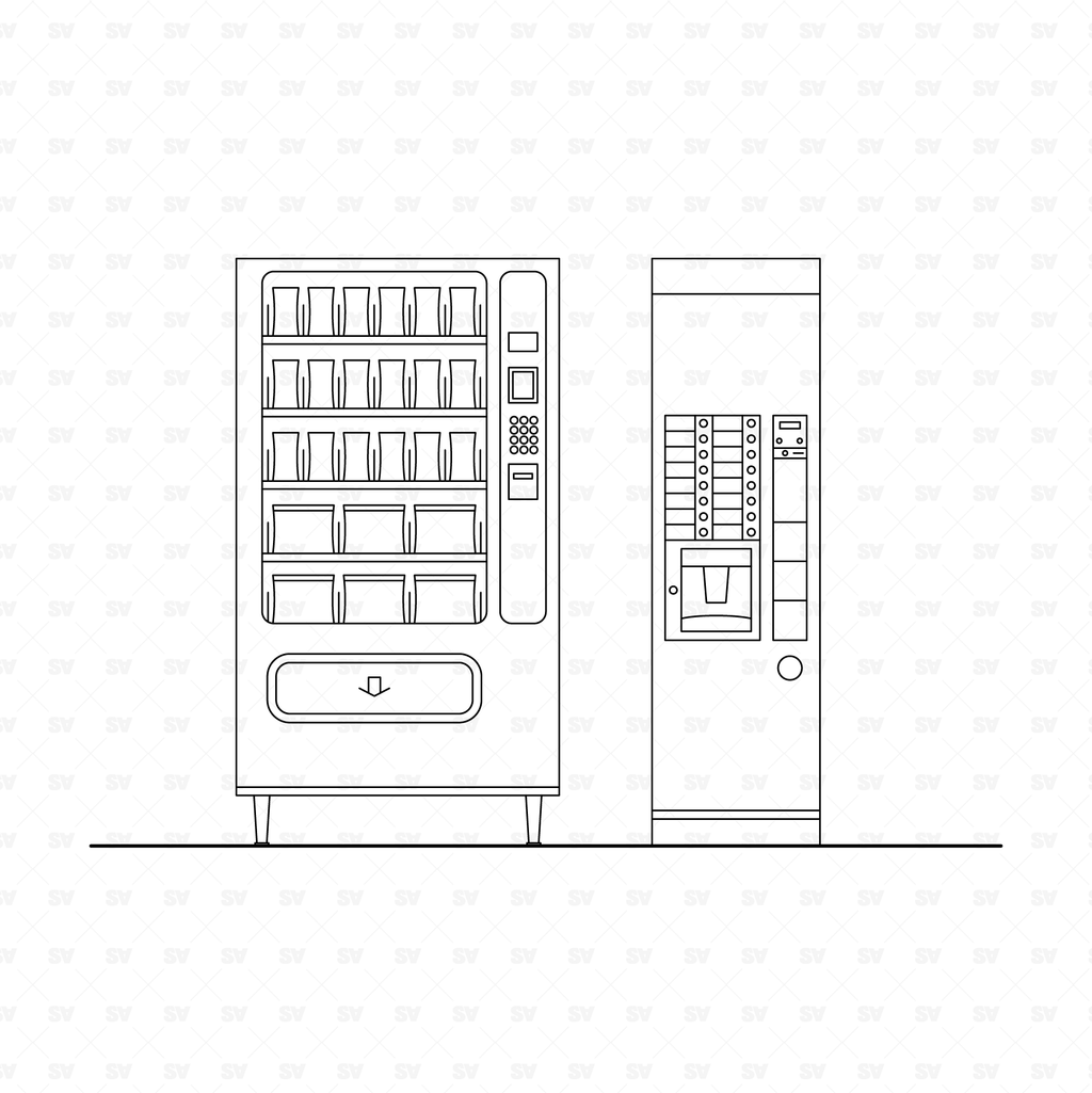 CAD & Vector Vending Machines (Front View) | Studio Alternativi