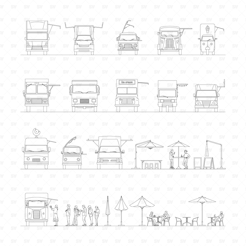 CAD & Vector Food Trucks Mega-Pack | Studio Alternativi