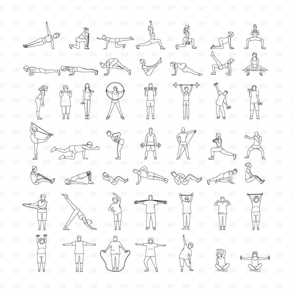 CAD and Vector Gym & Workout Characters Mega-Pack (50 Figures) – Studio ...