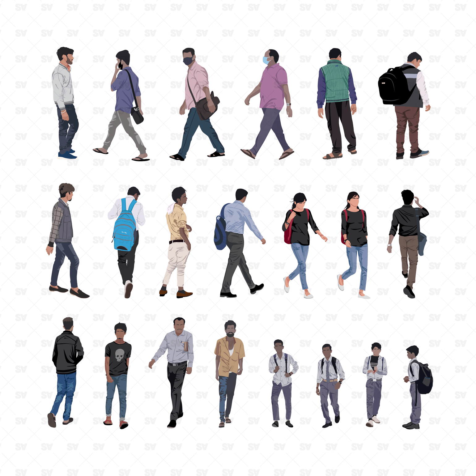 Indian People Pack 01 - 21 Vector Figures – Studio Alternativi