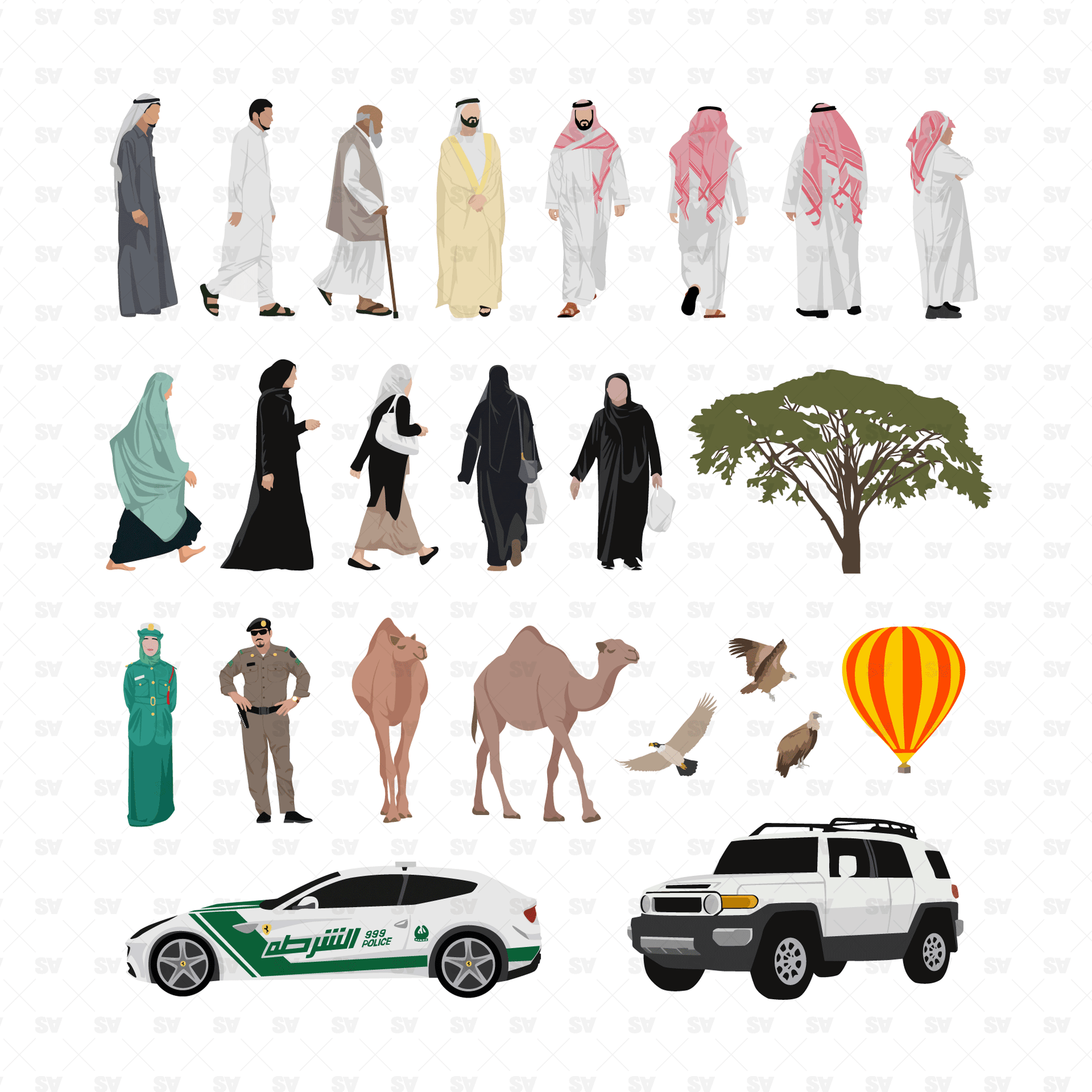 Vector Saudi Arabia Characters Set – Studio Alternativi