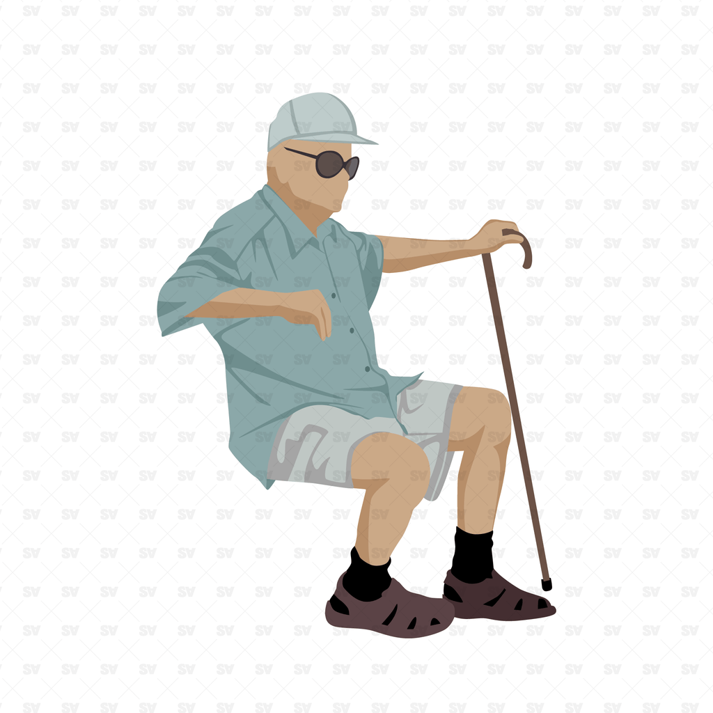 Flat Vector Elderly People | AI PNG Download | Studio Alternativi