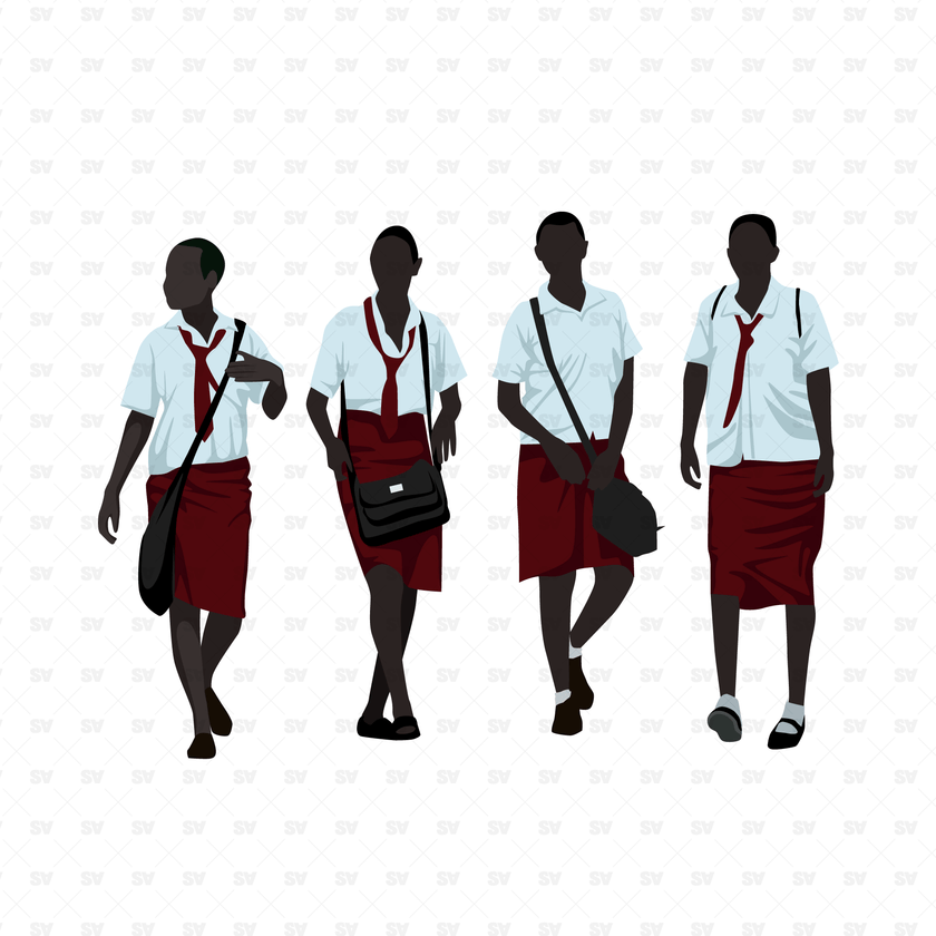 32 African School Kids Vectors – Studio Alternativi