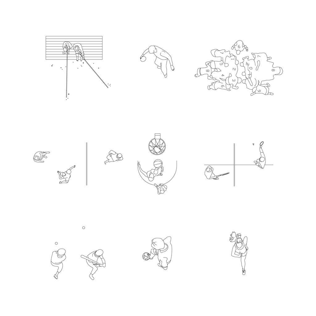 CAD & Vector Outdoor Activities Top View Set | Studio Alternativi