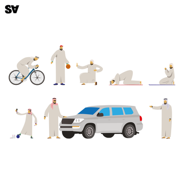 Emirati/UAE Vector People Set: 18 Characters – Studio Alternativi