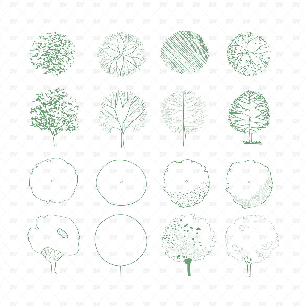 Flat Vector Conceptual Trees | Architecture | Studio Alternativi