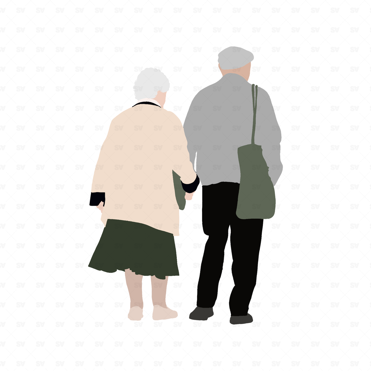 Vector Flat Elderly illustration | AI EPS PNG | Studio Alternativi
