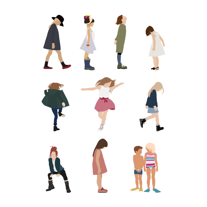 Vector Flat Kids illustration | AI EPS PNG | Studio Alternativi